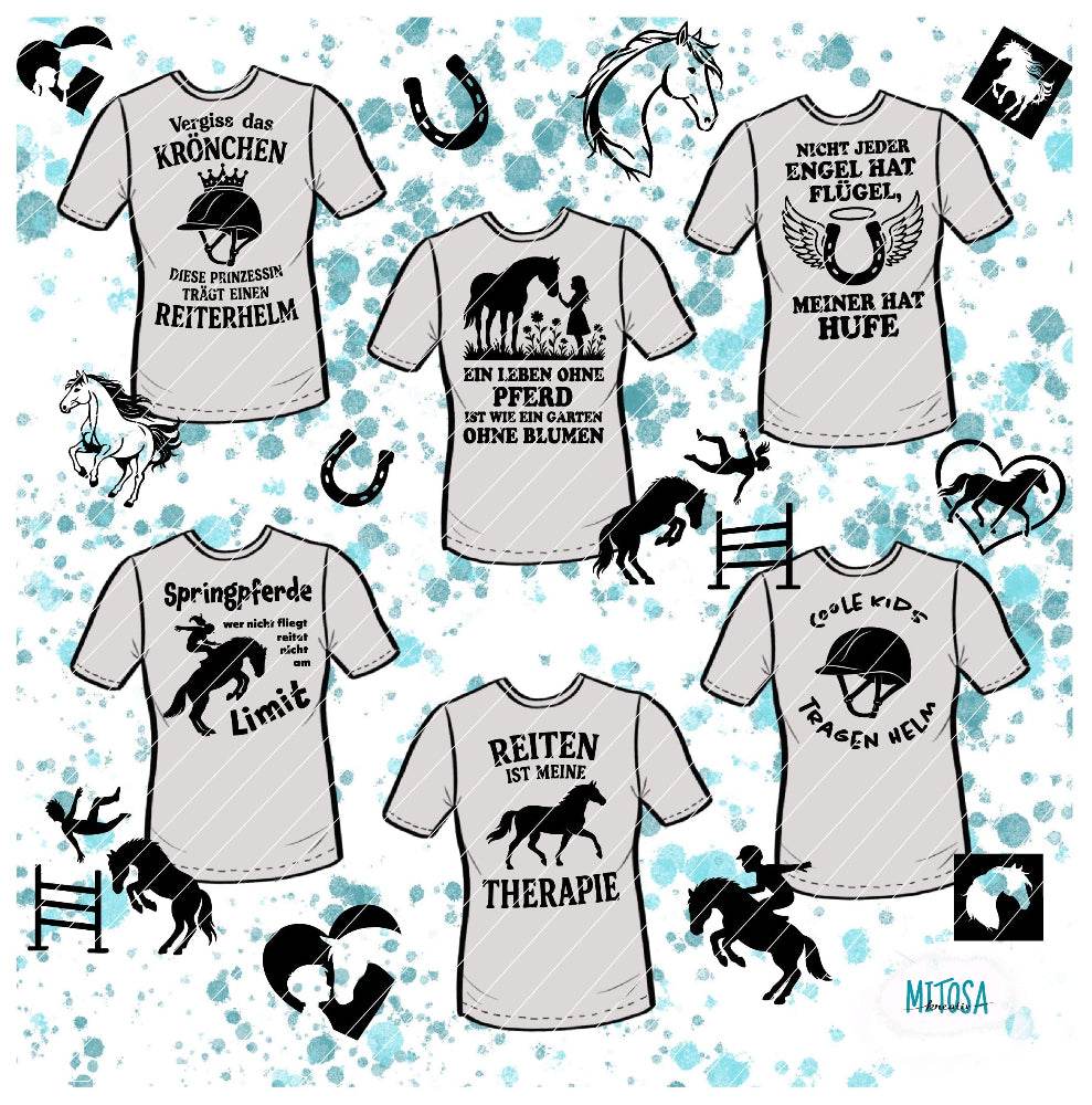 Plotterdatei "Pferdeliebe" in dxf, svg und jpeg für Pferdemädchen & -J – Sewando UG